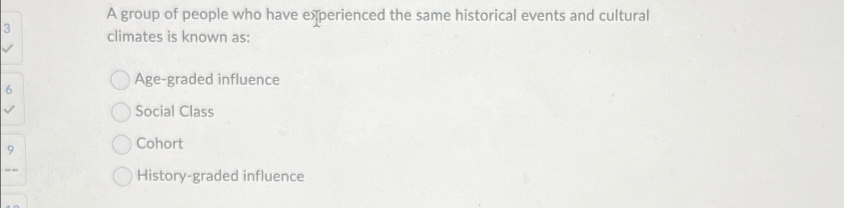 Solved A group of people who have eyperienced the same | Chegg.com