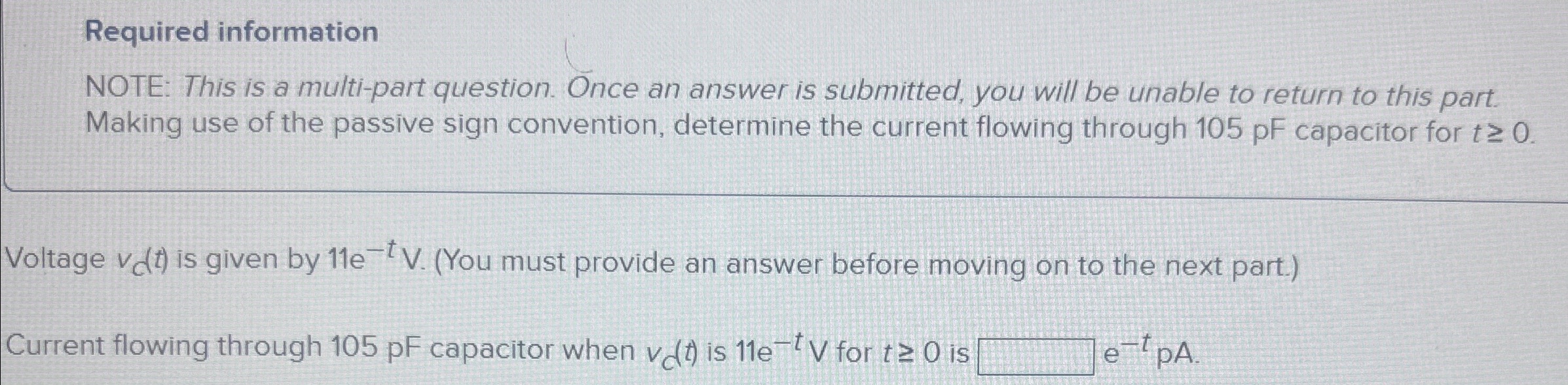Solved Required informationNOTE: This is a multi-part | Chegg.com