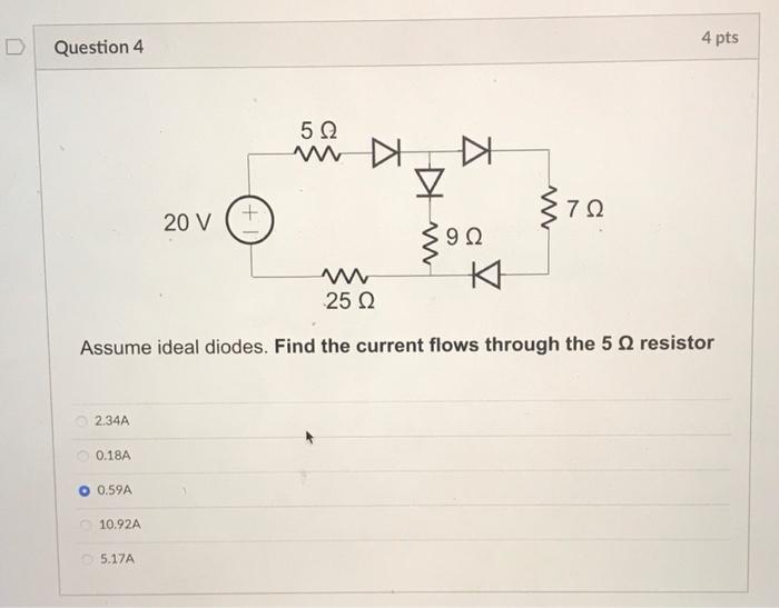 Solved Assume ideal diodes. Find the current flows through | Chegg.com