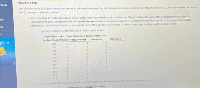 Solved Tools ips ps ES Problem 14-02 The common stock of | Chegg.com