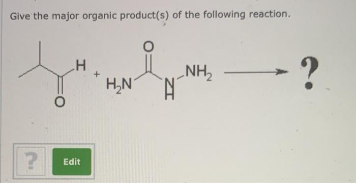 Solved What is the major organic product of the following | Chegg.com