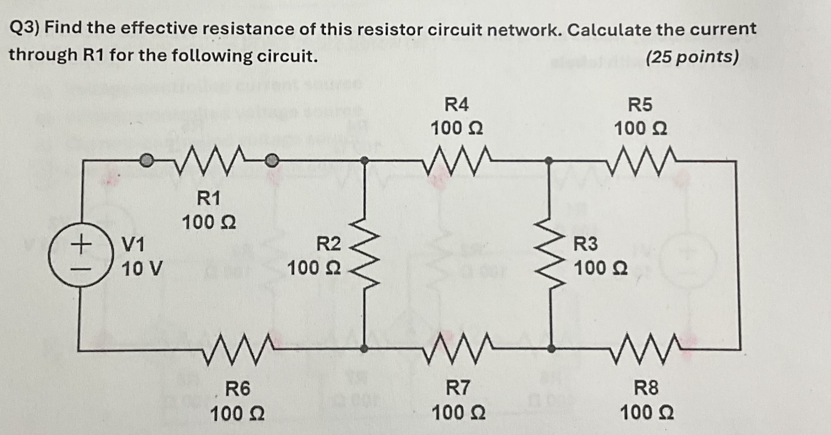 Solved Q3) ﻿Find the effective resistance of this resistor | Chegg.com