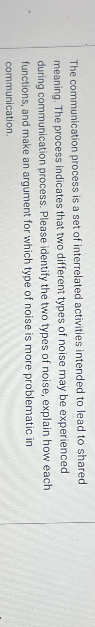 Solved The communication process is a set of interrelated | Chegg.com
