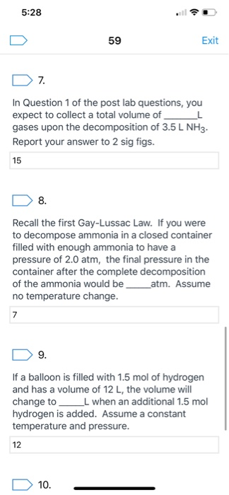 Solved EXPERIMENT THIRTEEN GAY-LUSSAC'S LAW Gases are often | Chegg.com