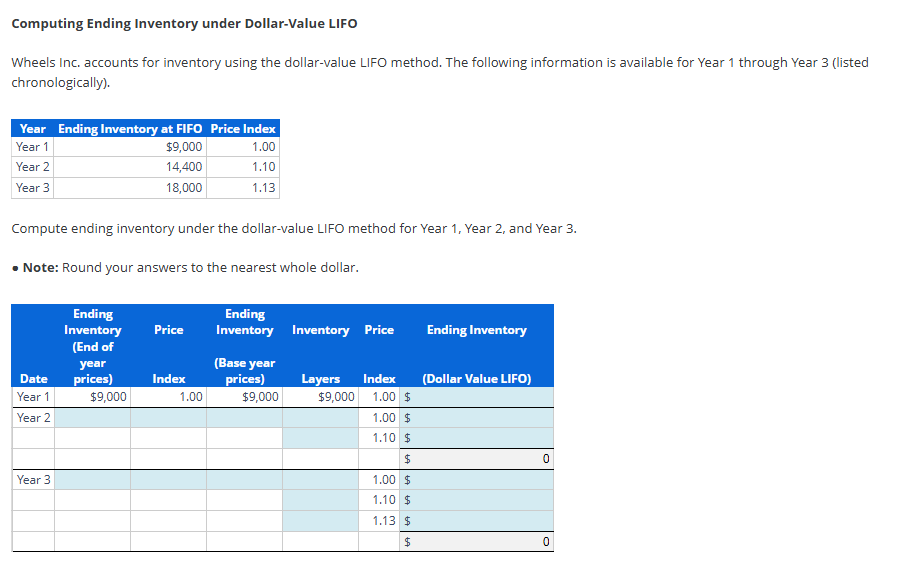 Solved Computing Ending Inventory under Dollar-Value LIFO | Chegg.com