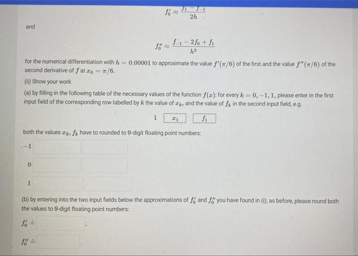 Solved (Numerical Differentiation). Consider the function | Chegg.com