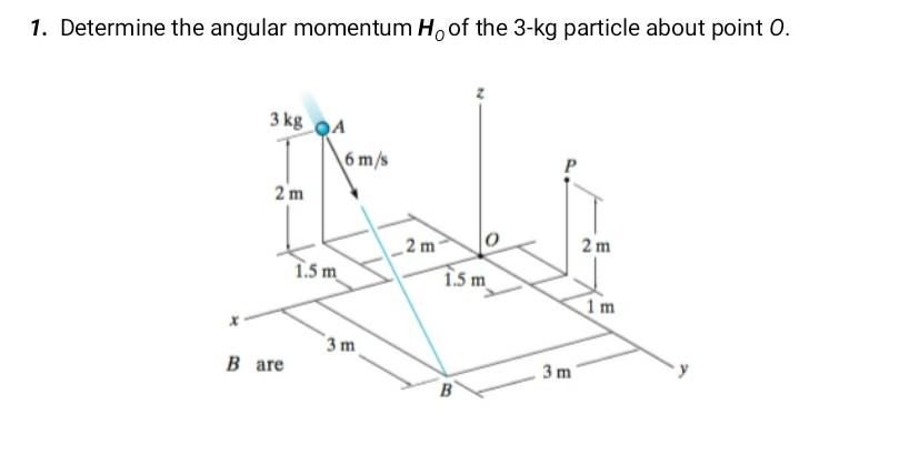 Solved 1 Determine The Angular Momentum Ho Of The 3 Kg