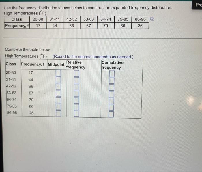 Solved Use the frequency distribution shown below to | Chegg.com