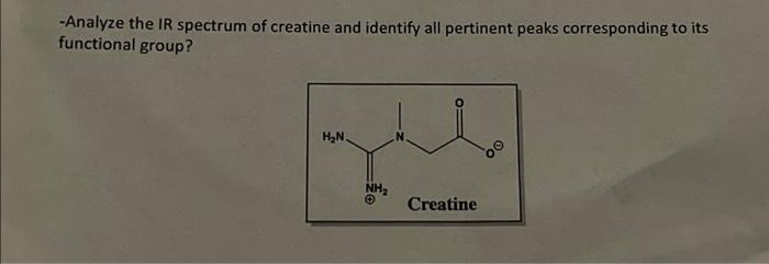 Solved -Analyze the IR spectrum of creatine and identify all | Chegg.com