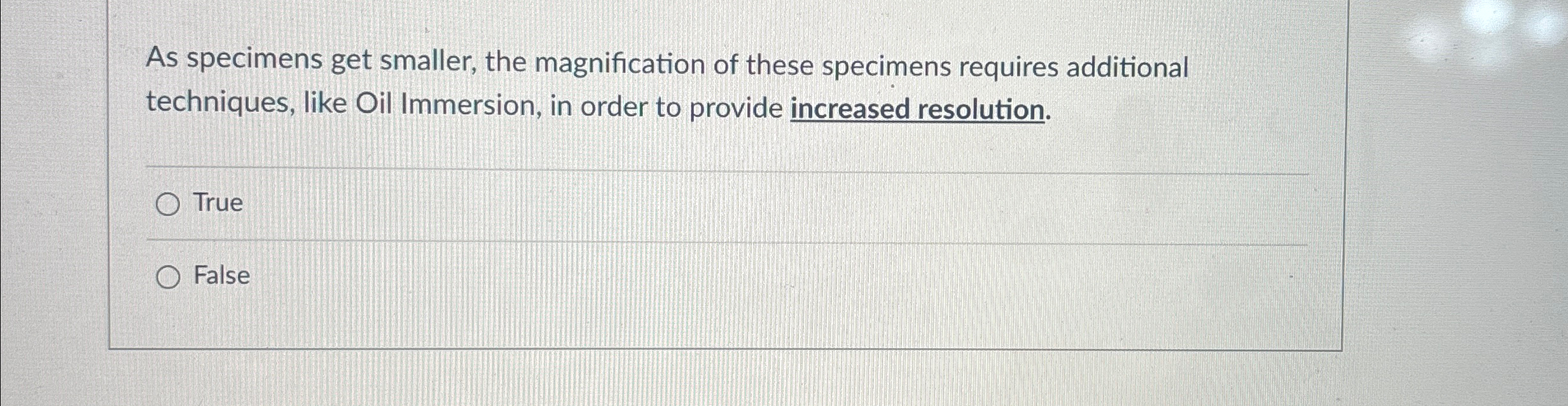 Solved As specimens get smaller, the magnification of these | Chegg.com