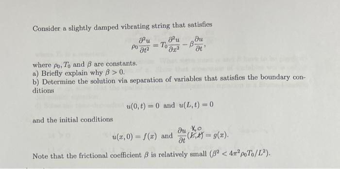 Solved Consider a slightly damped vibrating string that | Chegg.com