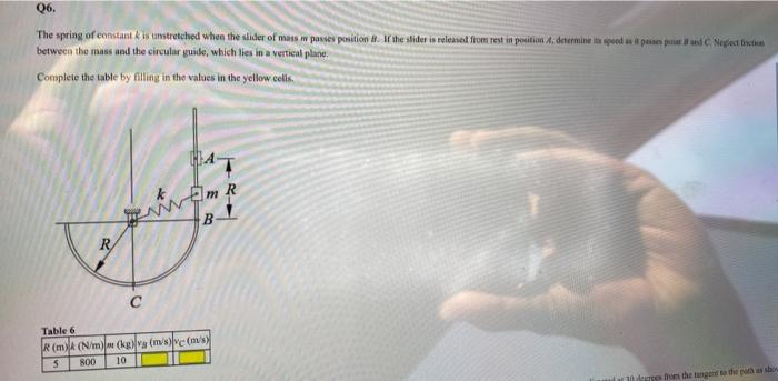 Solved between the mass and the circular guide, which lies | Chegg.com