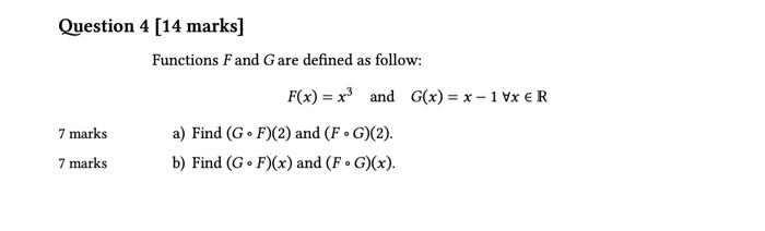 Solved Functions F and G are defined as follow: F(x)=x3 and | Chegg.com