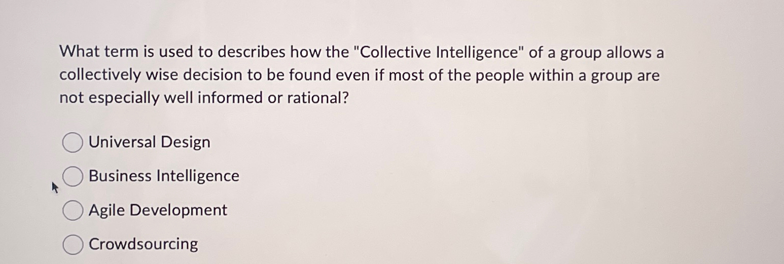 Solved What term is used to describes how the "Collective | Chegg.com