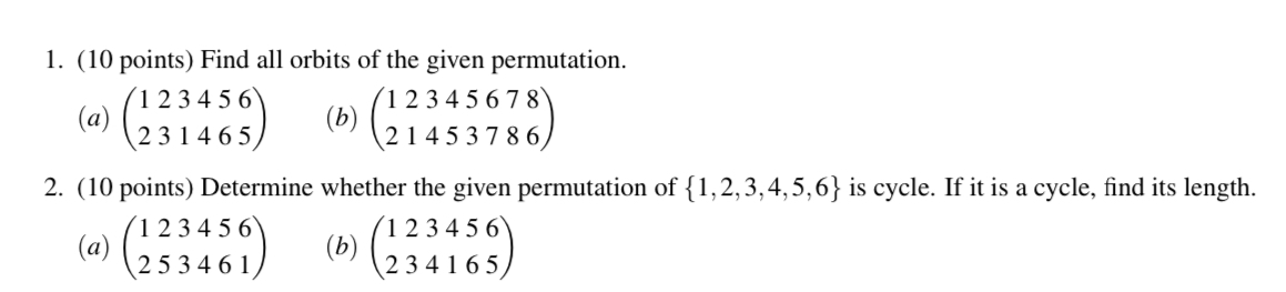 Solved (10 ﻿points) ﻿Find all orbits of the given | Chegg.com