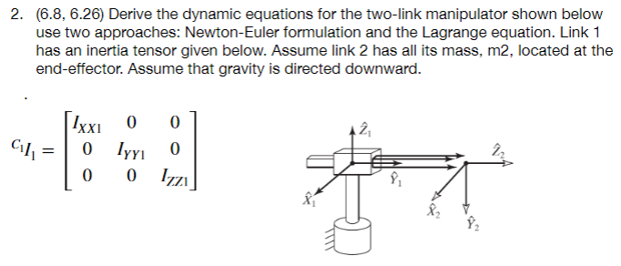 Solved (6.8,6.26) ﻿Derive the dynamic equations for the | Chegg.com