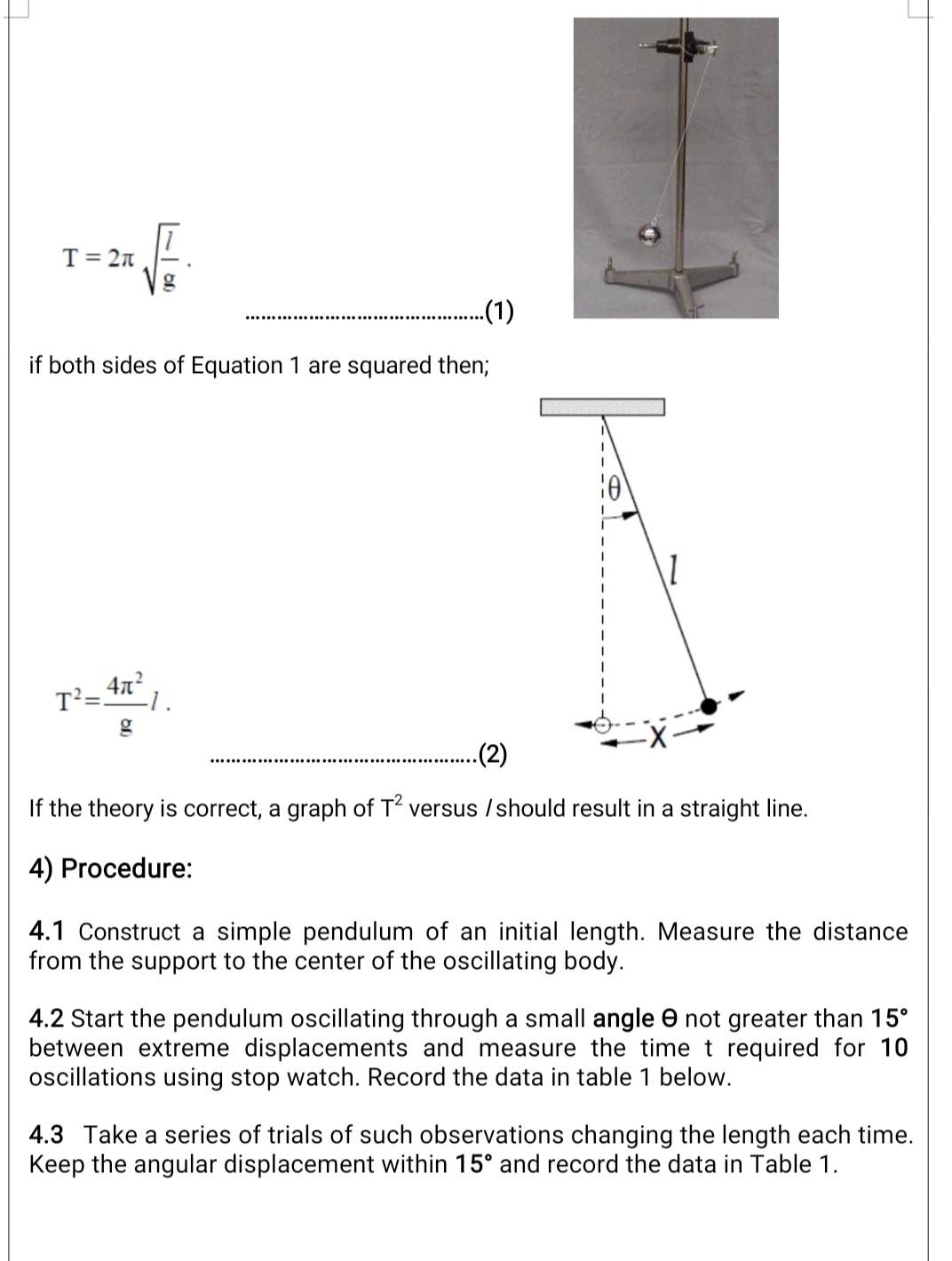 Solved Experiment (10) Simple Harmonic Motion (The Simple | Chegg.com