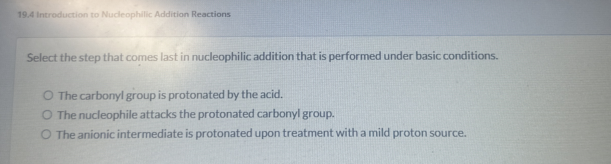 Solved 19.4 ﻿Introduction to Nucleophilic Addition | Chegg.com