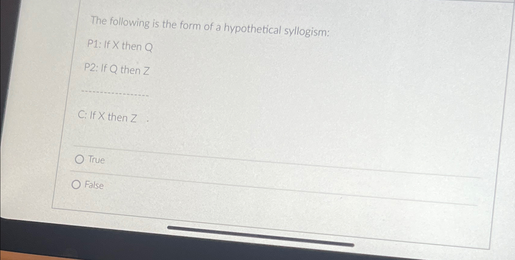 Solved The following is the form of a hypothetical | Chegg.com