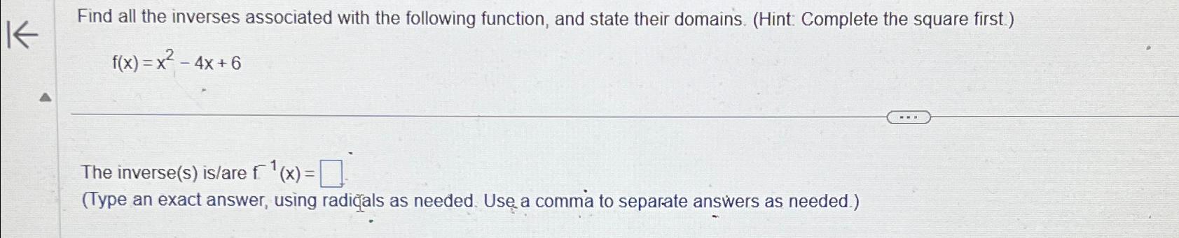 Solved Find all the inverses associated with the following | Chegg.com