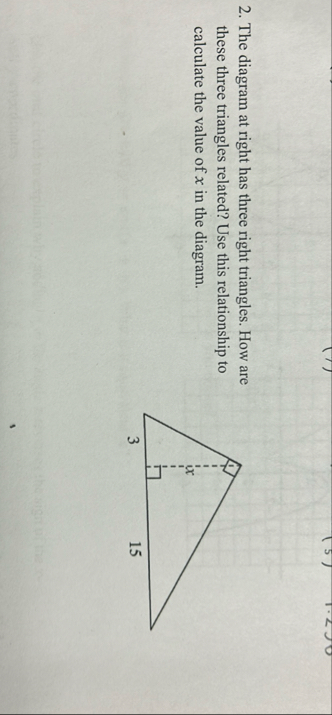 Solved The diagram at right has three right triangles. How | Chegg.com