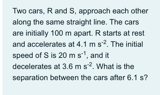 Solved Two cars, R and S, approach each other along the same | Chegg.com