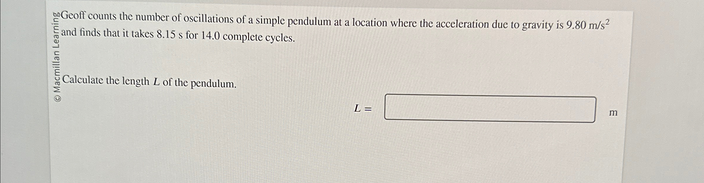 Solved 要 ﻿and finds that it takes 8.15s ﻿for 14.0 ﻿complete | Chegg.com
