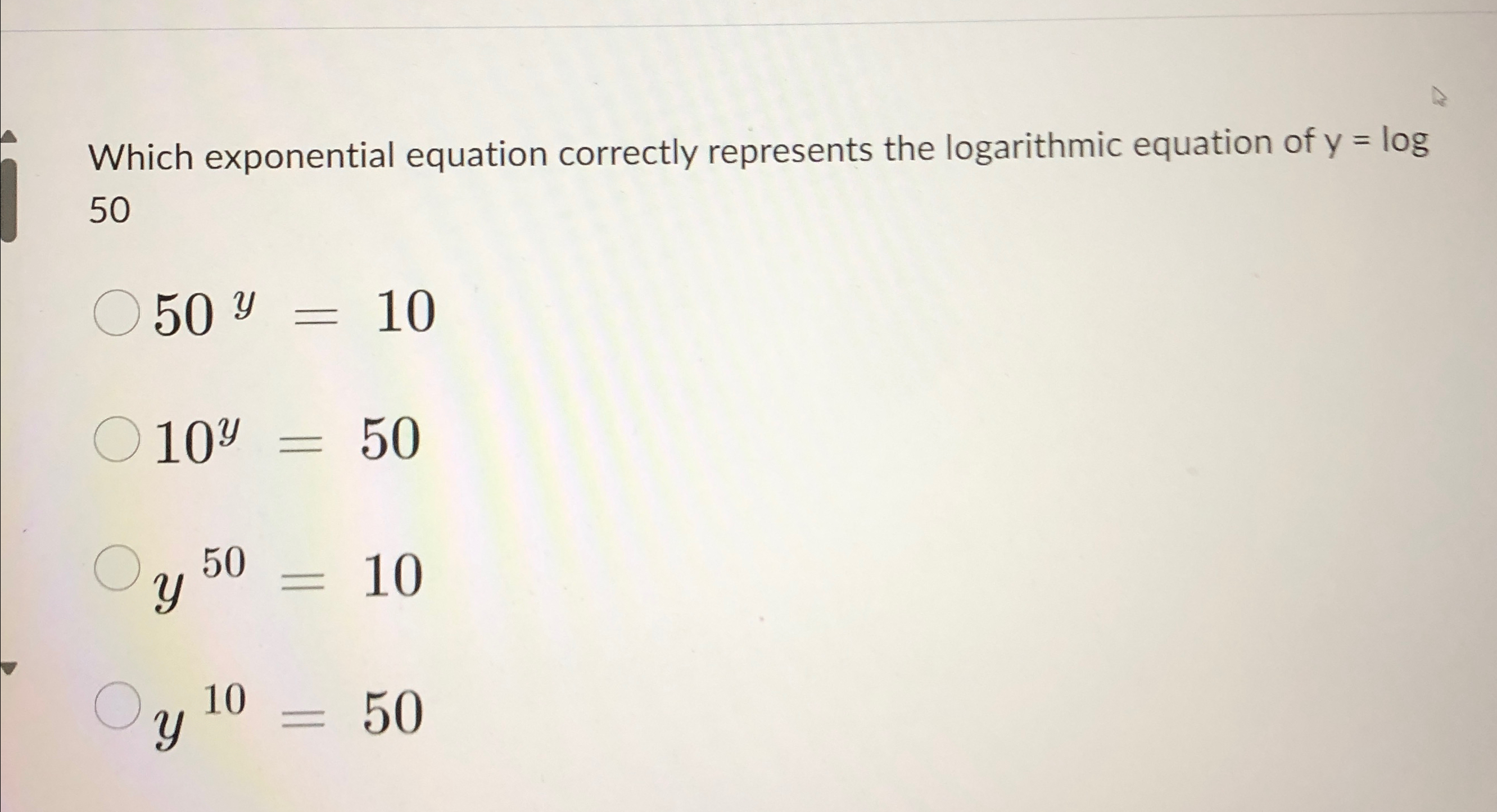Solved Which exponential equation correctly represents the | Chegg.com
