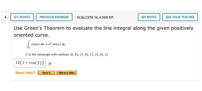 Solved 0/1 POINTS PREVIOUS ANSWERS SCALCETS 16.4.504.XP. MY | Chegg.com