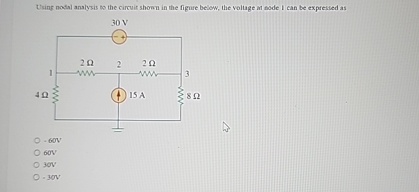 Solved Using nodal analysis to the circuit shown in the | Chegg.com