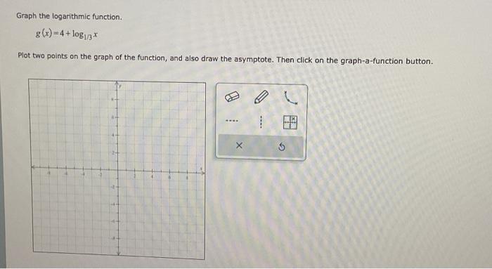 Solved Graph the logarithmic function. \\[ g(x)=4+\\log _{1 | Chegg.com