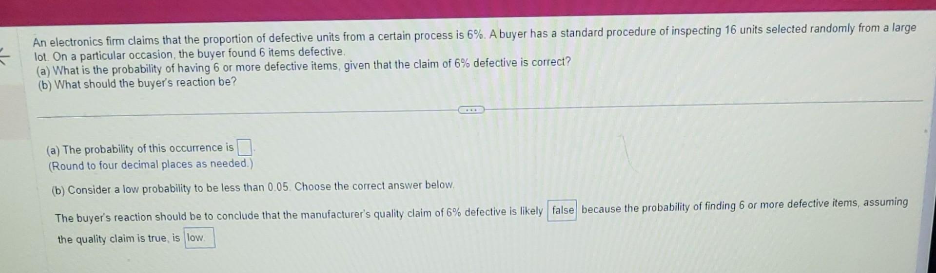 Solved An electronics firm claims that the proportion of | Chegg.com