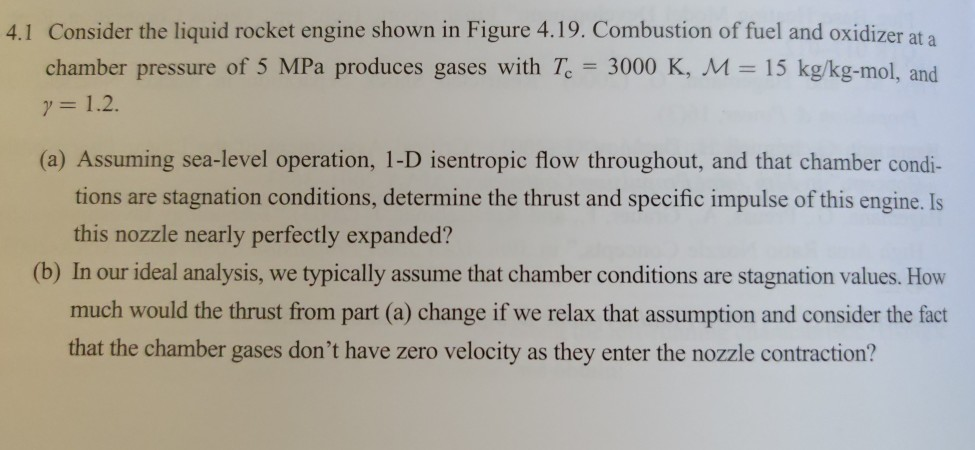 Solved 4.1 Consider the liquid rocket engine shown in Figure | Chegg.com