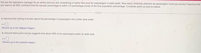 Solved You are the operations manager for an airline and you | Chegg.com