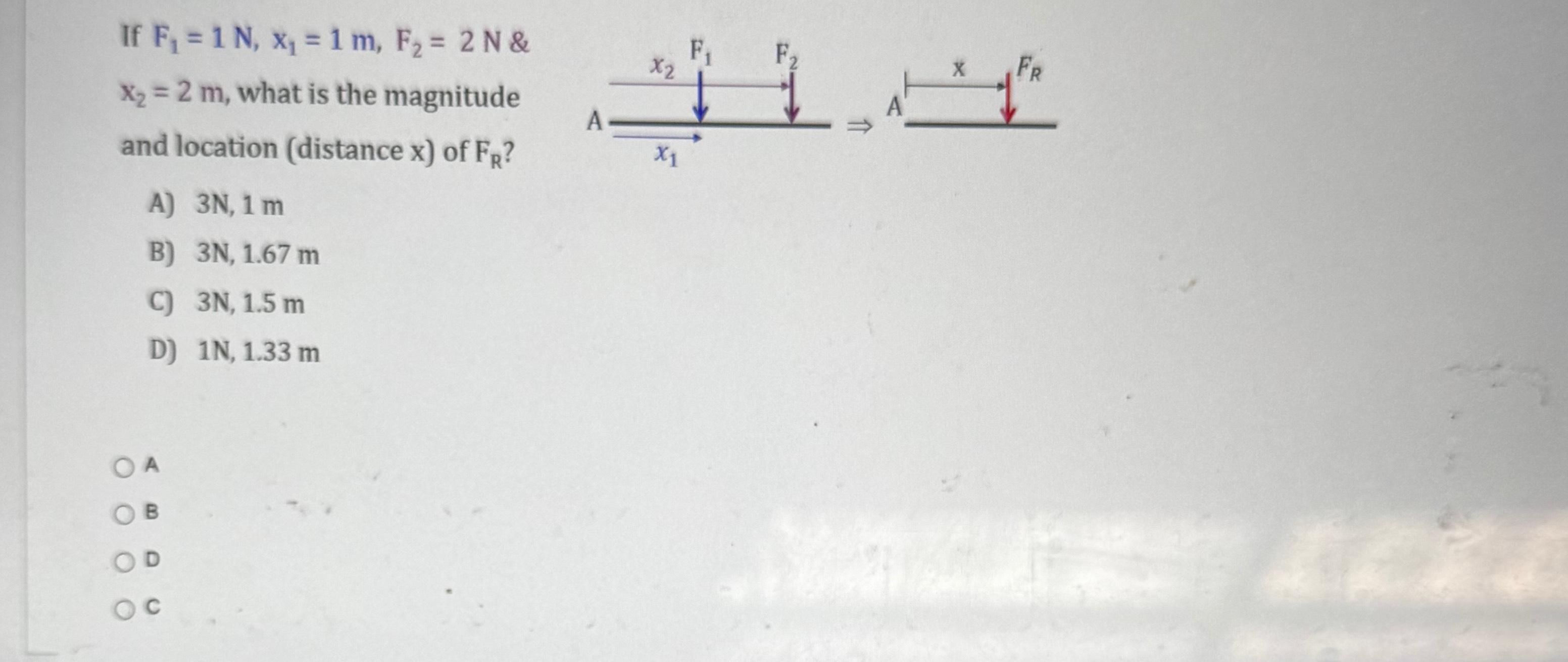 Solved If F1=1N,x1=1m,F2=2N& x2=2m, ﻿what is the magnitude | Chegg.com
