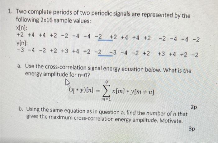 Solved Two complete periods of two periodic signals are | Chegg.com