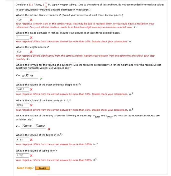 Solved 1 Consider a 111 ft long, 1 in. type M copper tubing. | Chegg.com