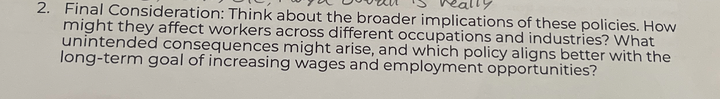 Solved Final Consideration: Think about the broader | Chegg.com