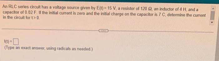 Solved An RLC series circuit has a voltage source given by | Chegg.com