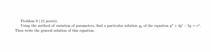 Solved Problem 9 12 Points Using The Method Of Variation 