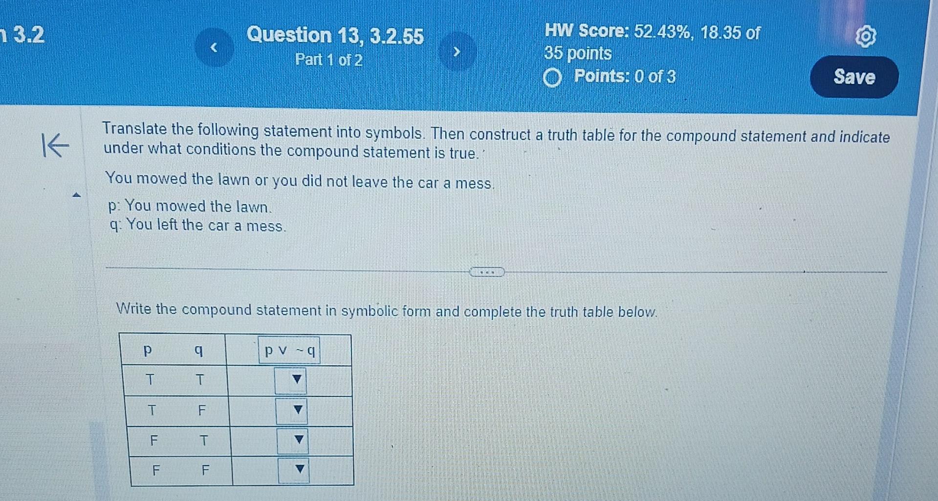 use the table to determine the set of conditions to | Chegg.com