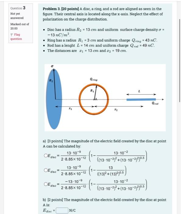 Solved Problem 3. [20 points] A disc, a ring, and a rod are | Chegg.com