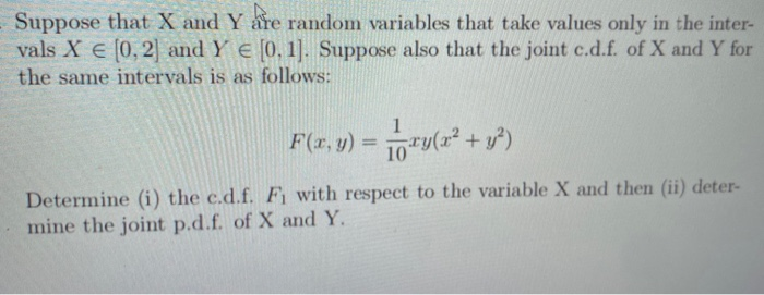 Solved Suppose that X and Y are random variables that take | Chegg.com
