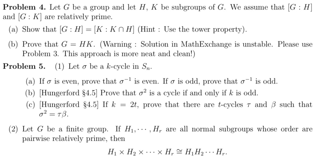 Problem 4. Let G be a group and let H,K be | Chegg.com Problem 4. Let G be a group and let H,K be | Chegg.com