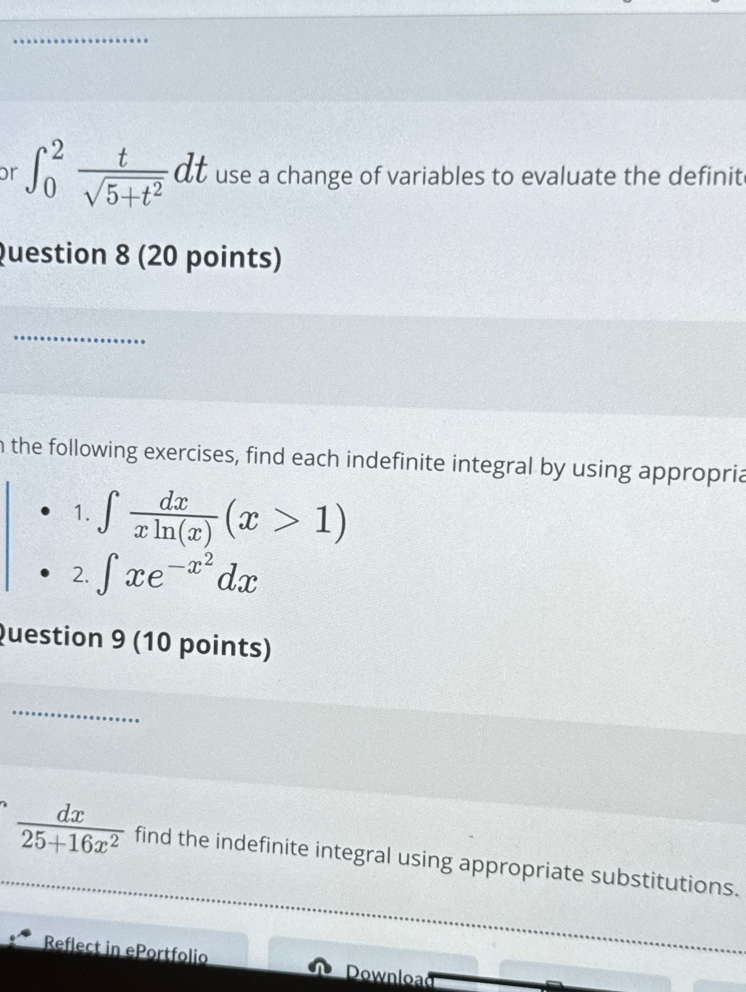 Solved ∫02t5+t22dt ﻿use a change of variables to evaluate | Chegg.com