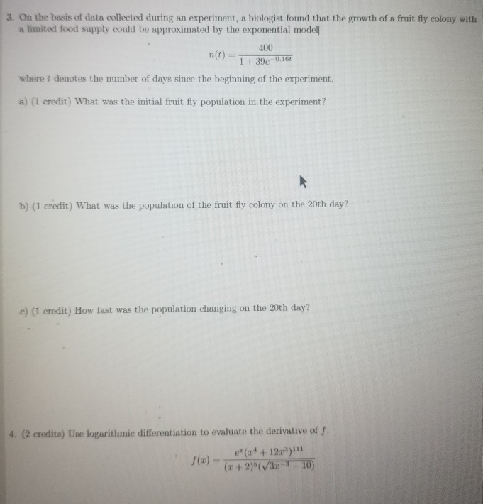 Solved 3. On the basis of data collected during an | Chegg.com