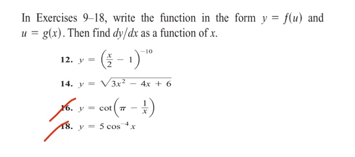 Solved In Exercises 9-18, write the function in the form y = | Chegg.com