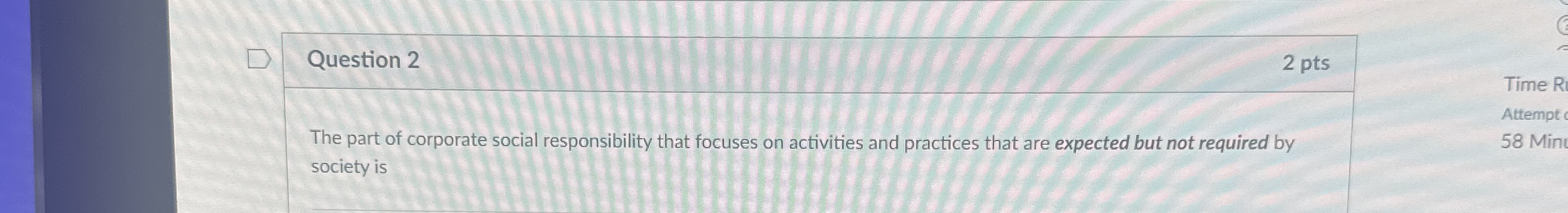 Solved Question 22 ﻿ptsThe part of corporate social | Chegg.com