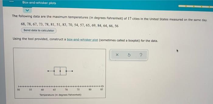 Solved Box-and-whisker plots The following data are the | Chegg.com