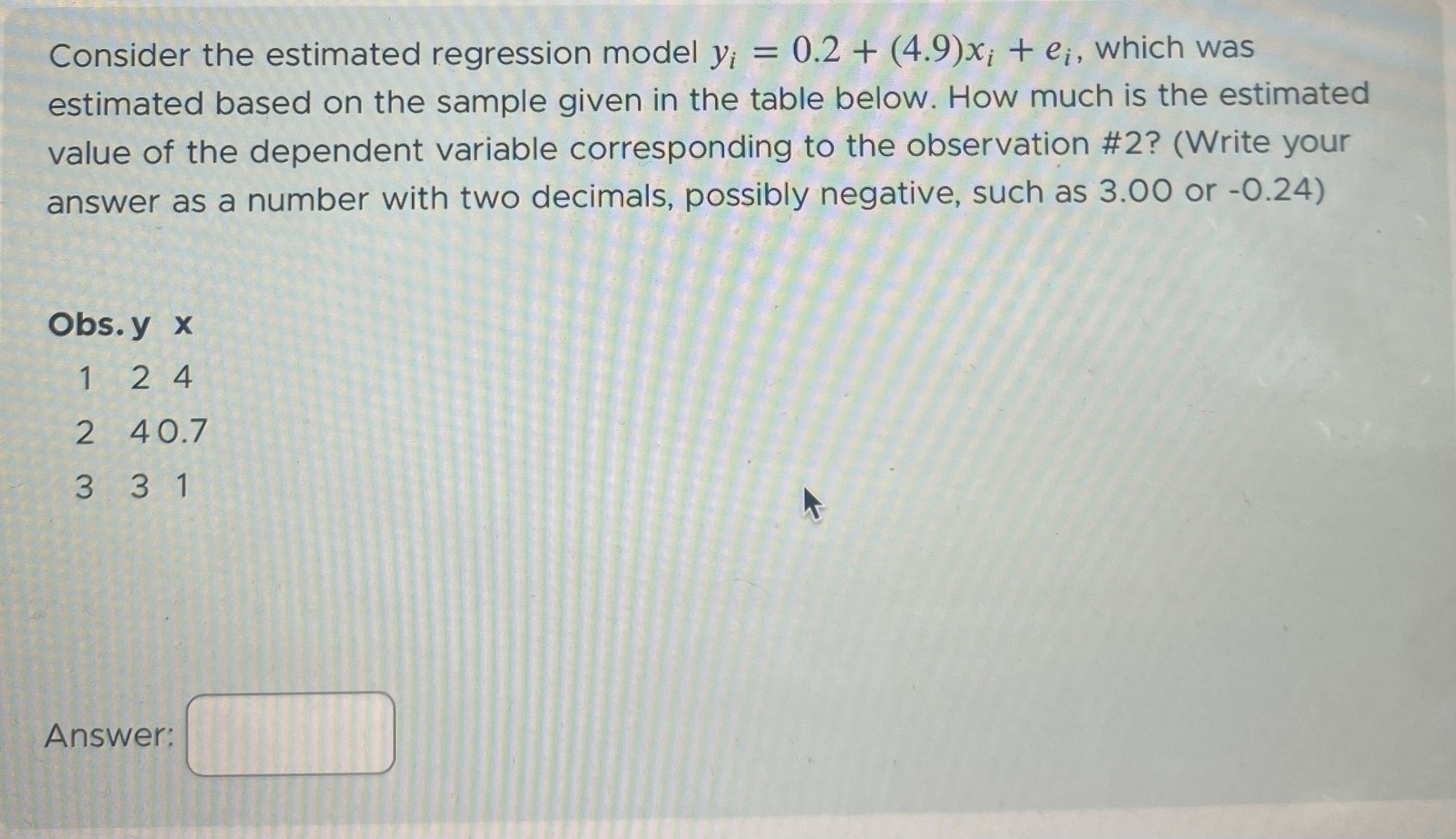 Solved Consider the estimated regression model | Chegg.com